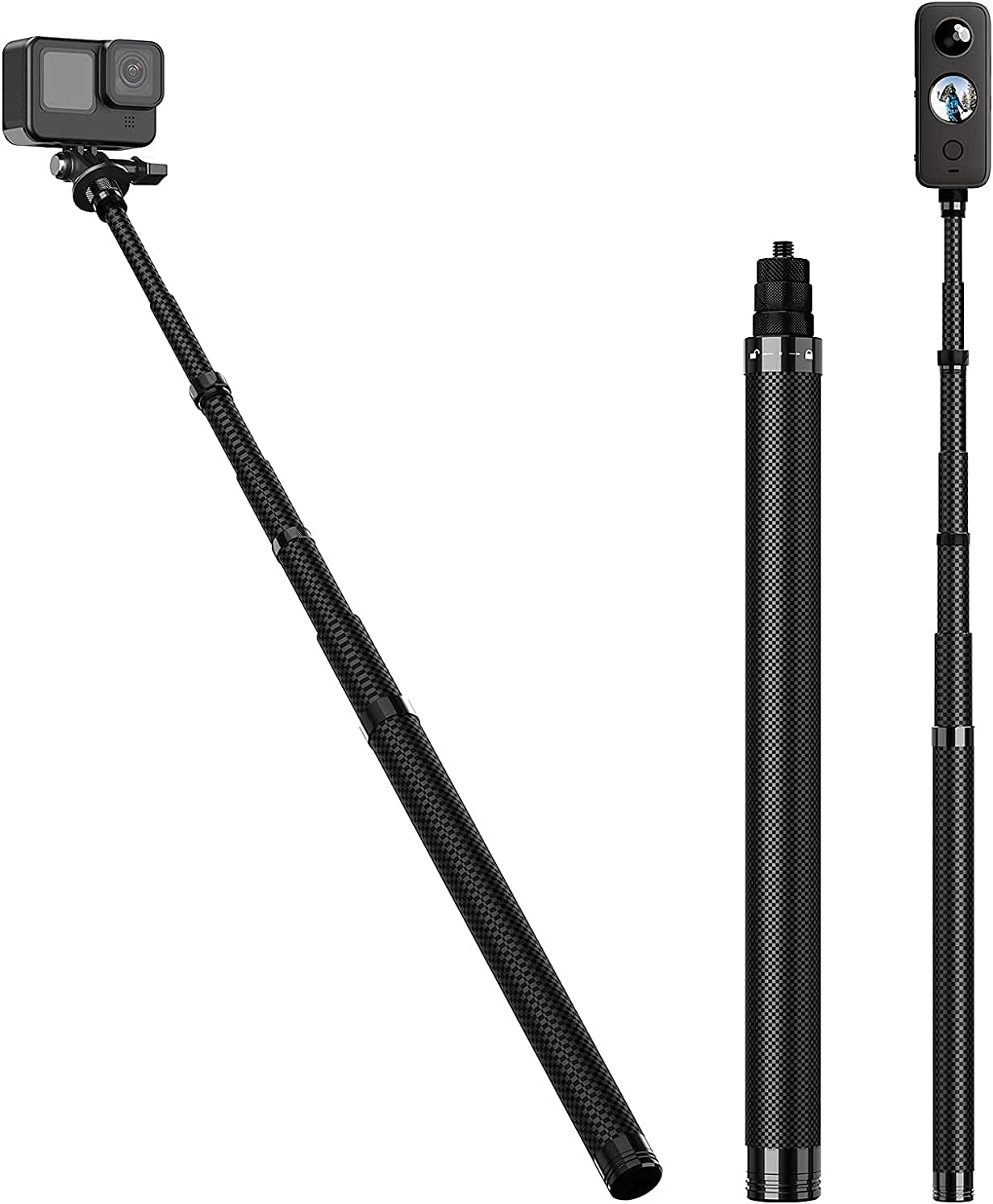 TELESIN 1.16m Carbon Fiber Ultra Light Selfie-Stick for GoPro and all ...